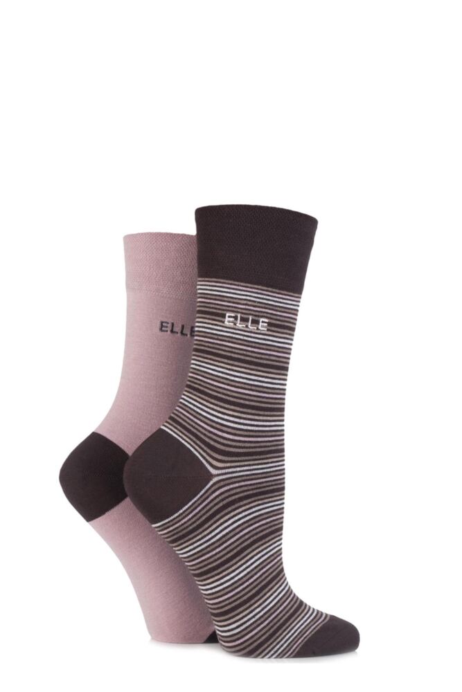 Ladies Elle Bamboo Striped and Plain Socks from SockShop