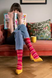 Striped Colour Burst Bamboo Socks with Smooth Toe Seams
