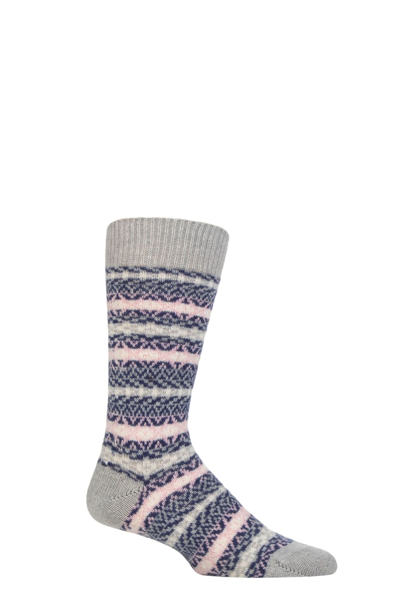 Mens 1 Pair Pantherella Bradstock 85% Cashmere Traditional Fair Isle ...