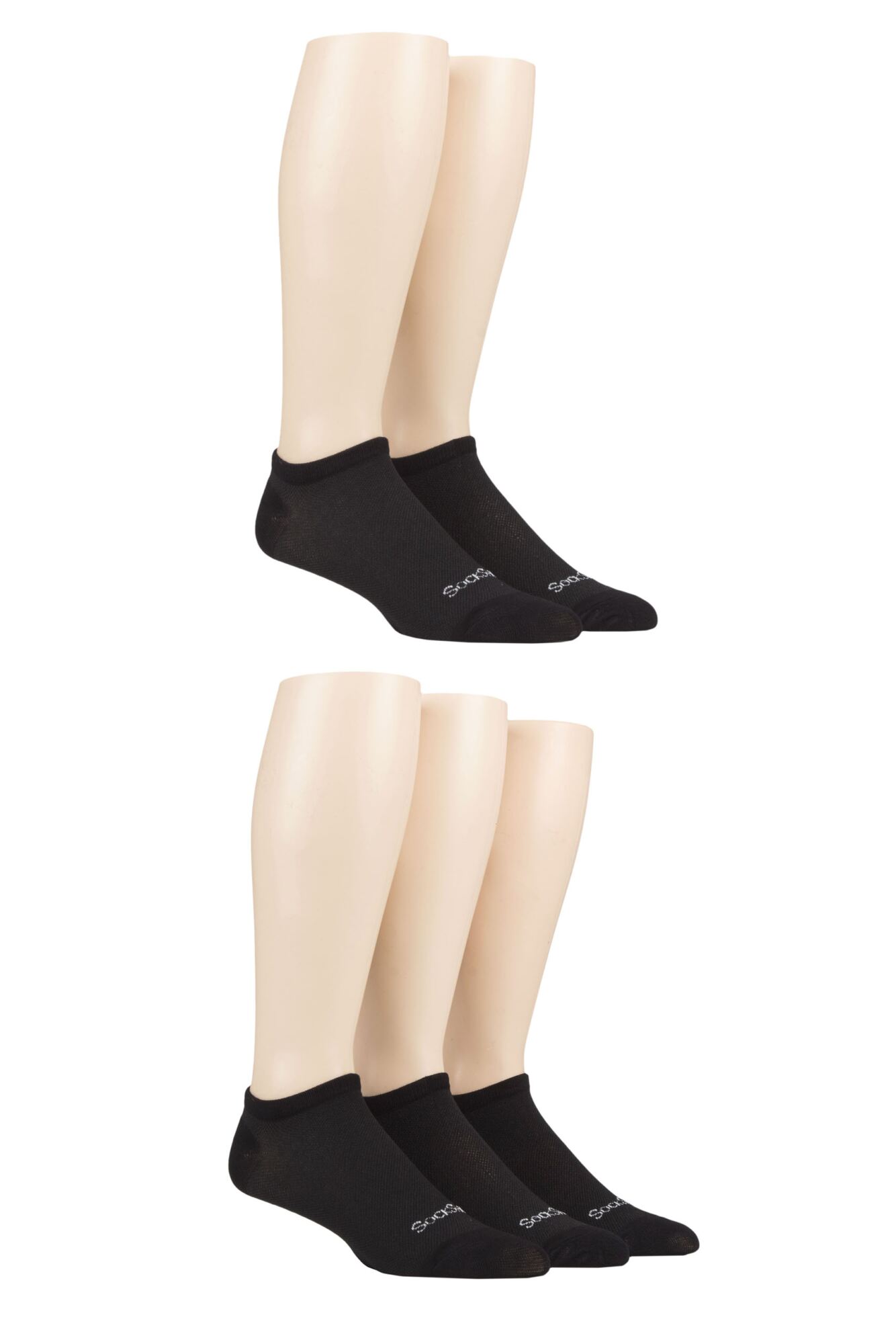 Mens 5 Pair SOCKSHOP Bamboo Mesh Trainer Socks from SockShop