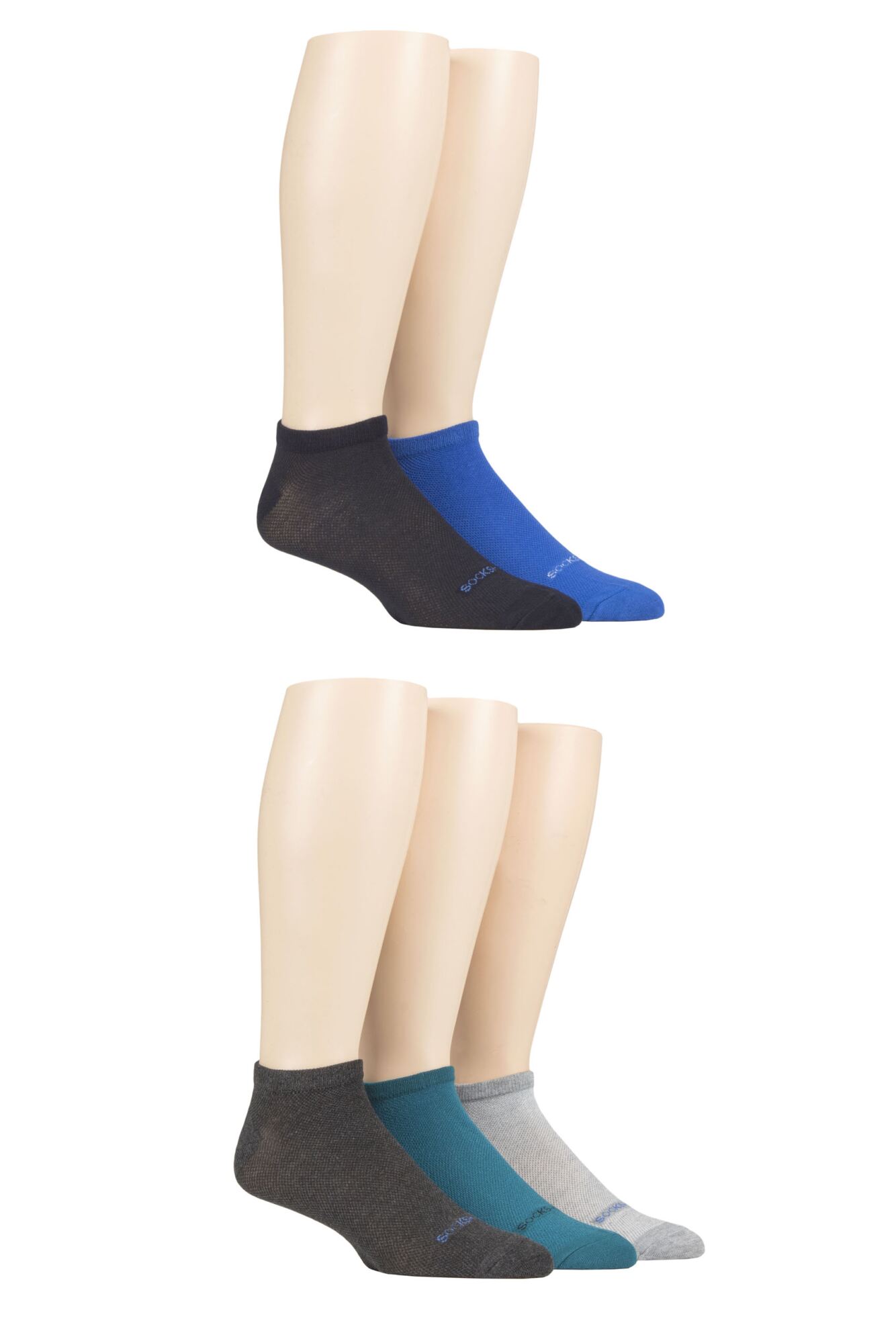 Mens 5 Pair SOCKSHOP Bamboo Mesh Trainer Socks from SockShop