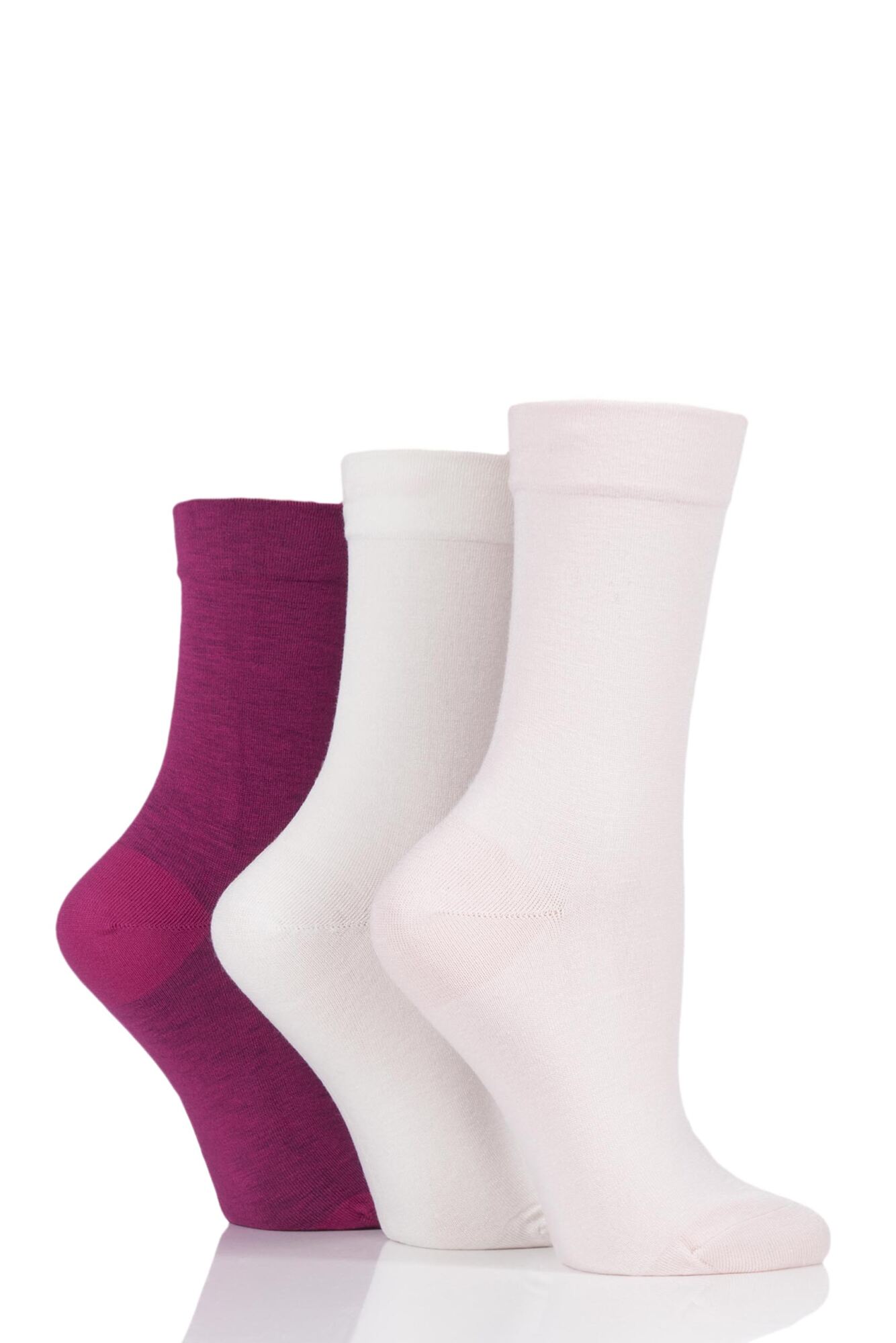 Ladies 3 Pair SOCKSHOP Gentle Bamboo Socks with Smooth Toe Seams in ...