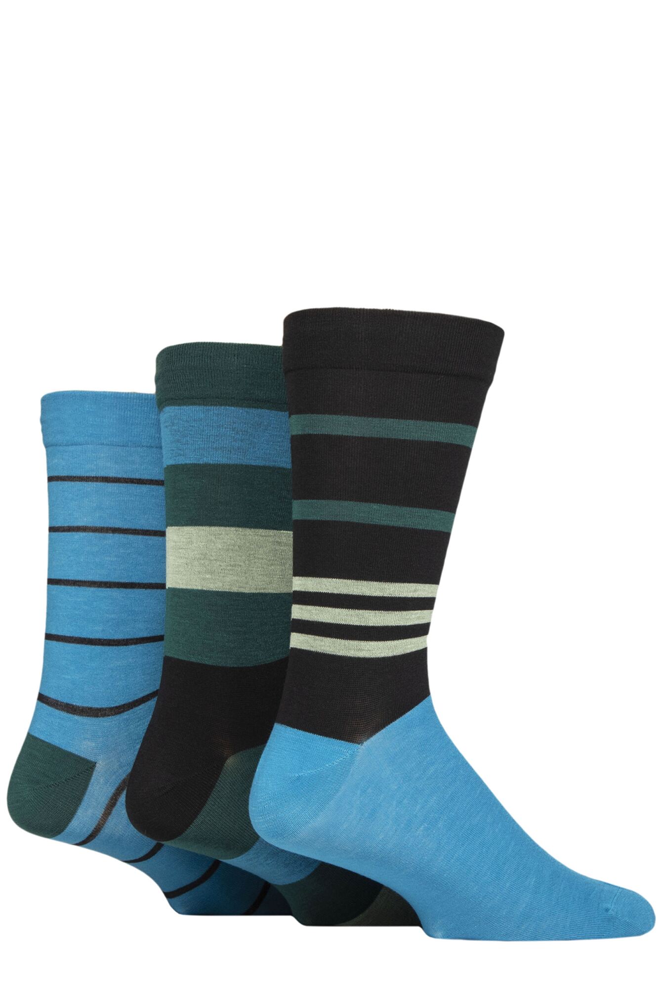 SOCKSHOP Comfort Cuff Bamboo Striped Socks
