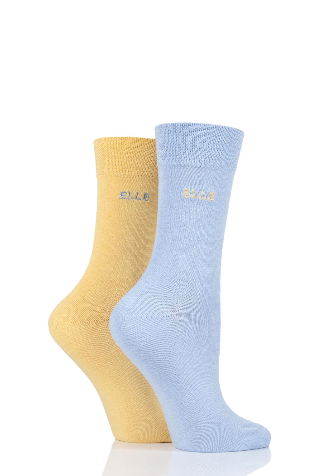 Ladies 2 Pair Elle Plain Bamboo Fibre Socks From SOCKSHOP