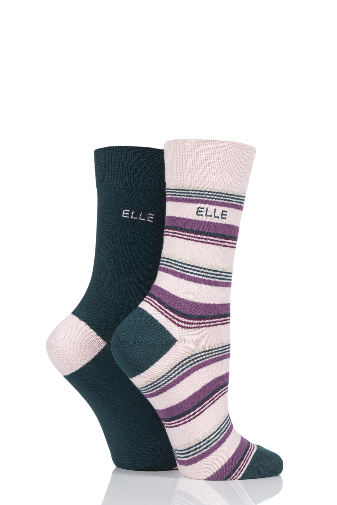 Ladies Elle Bamboo Striped and Plain Socks | SOCKSHOP