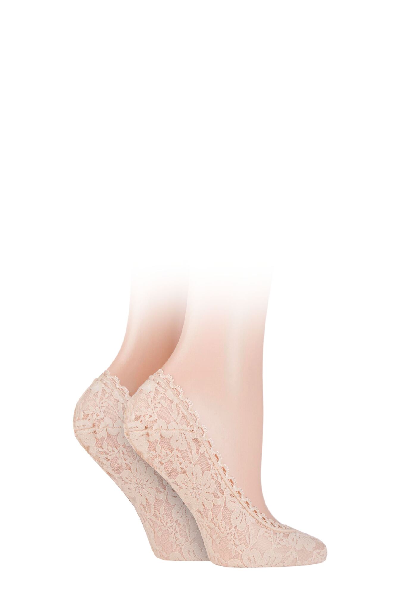 Ladies 2 Pair Elle Lace Shoe Liners from SockShop