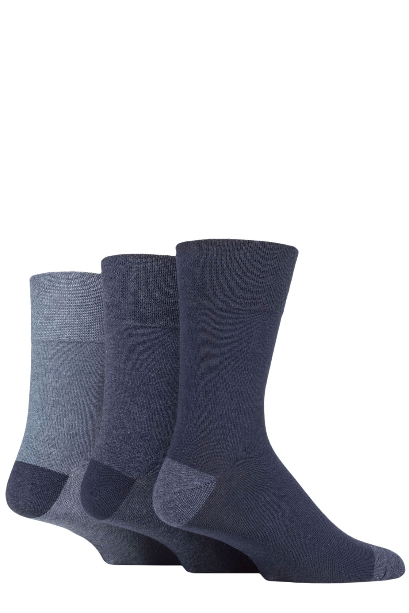 Mens 3 Pair Gentle Grip Argyle Patterned and Striped Socks from SockShop