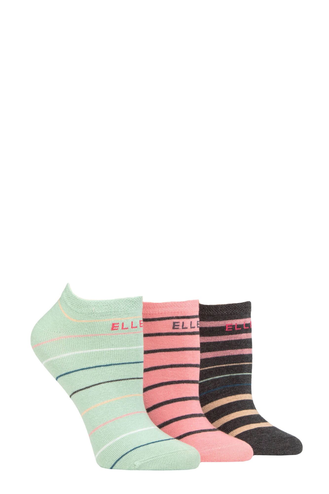 Ladies Elle Patterned Cotton No Show Socks | SOCKSHOP