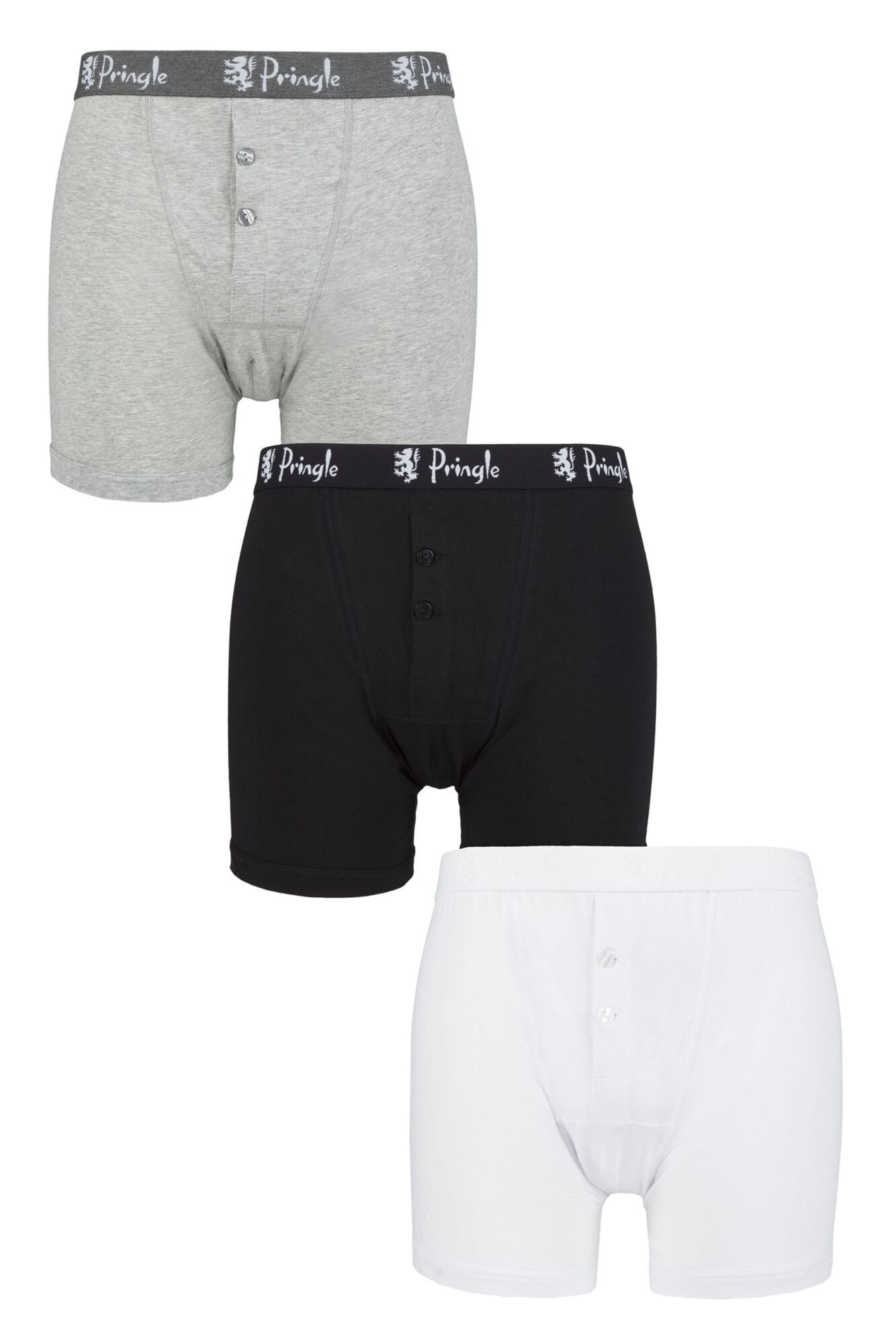 Pringle Button Front Cotton Boxer Shorts | SOCKSHOP