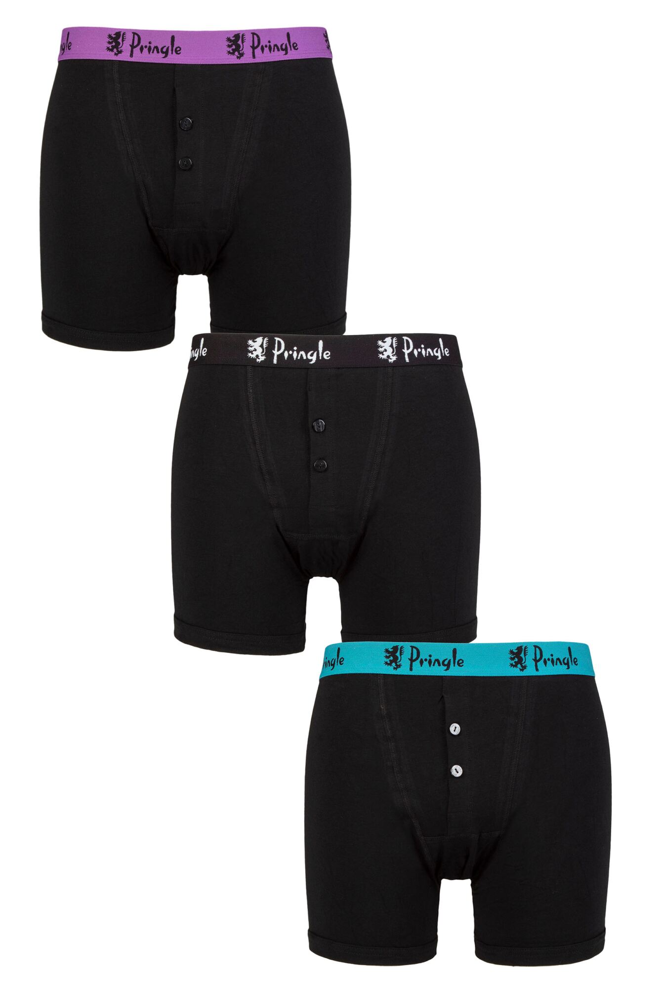 Pringle Button Front Cotton Boxer Shorts | SOCKSHOP