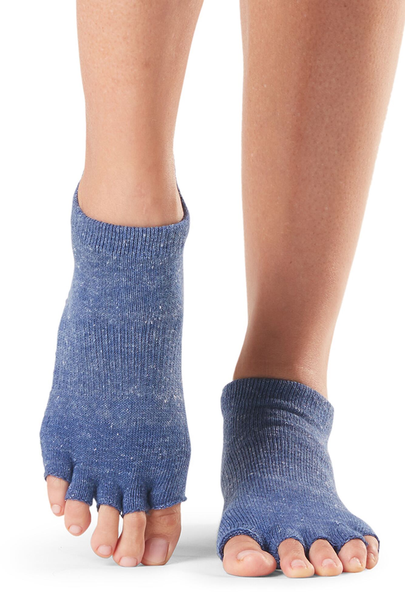 ToeSox Half Toe Organic Cotton Low Rise Yoga Socks In Black