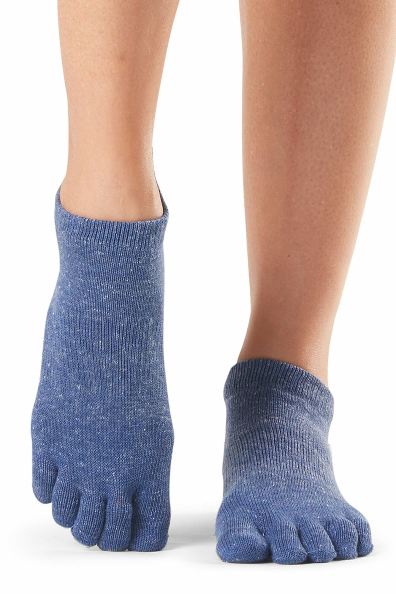 ToeSox Full Toe Organic Cotton Low Rise Yoga Socks In Fuchsia