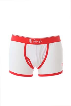 Mens 1 Pack Pringle White Fashion Trunk With Contrast Waistband In ...