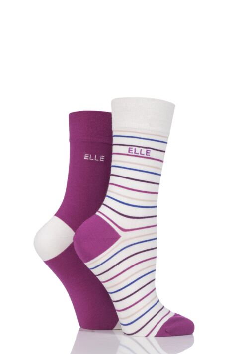 Ladies Elle Bamboo Striped and Plain Socks | SockShop