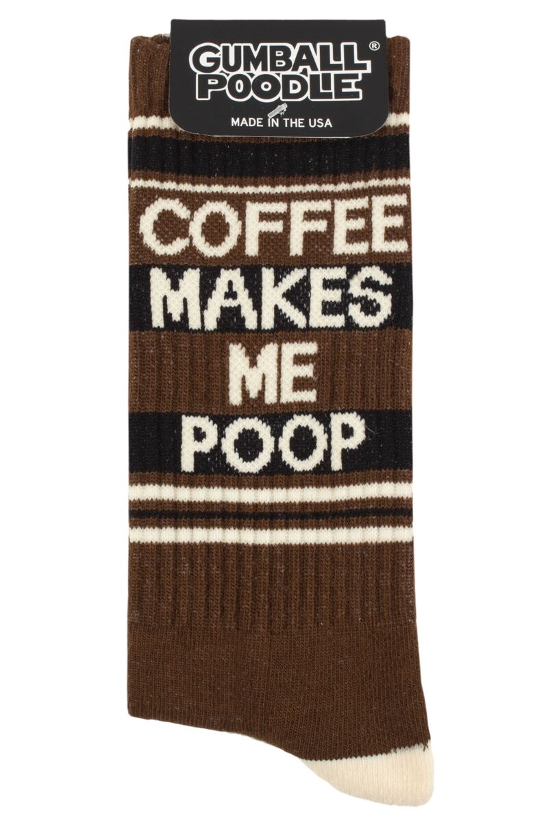 Gumball Poodle 1 Pair Coffee Makes Me Poop Cotton Socks from SockShop