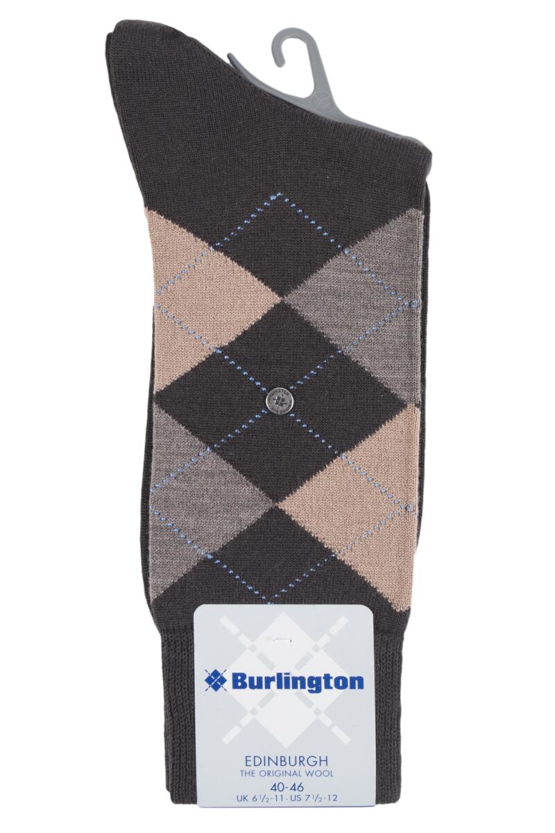 Burlington Edinburgh Virgin Wool Argyle Socks