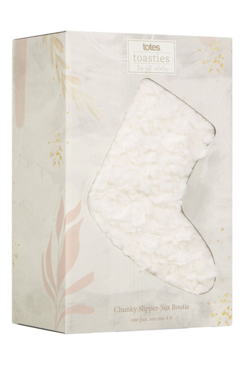 Ladies 1 Pair Totes Faux Fur Slipper Socks with Grip from SockShop
