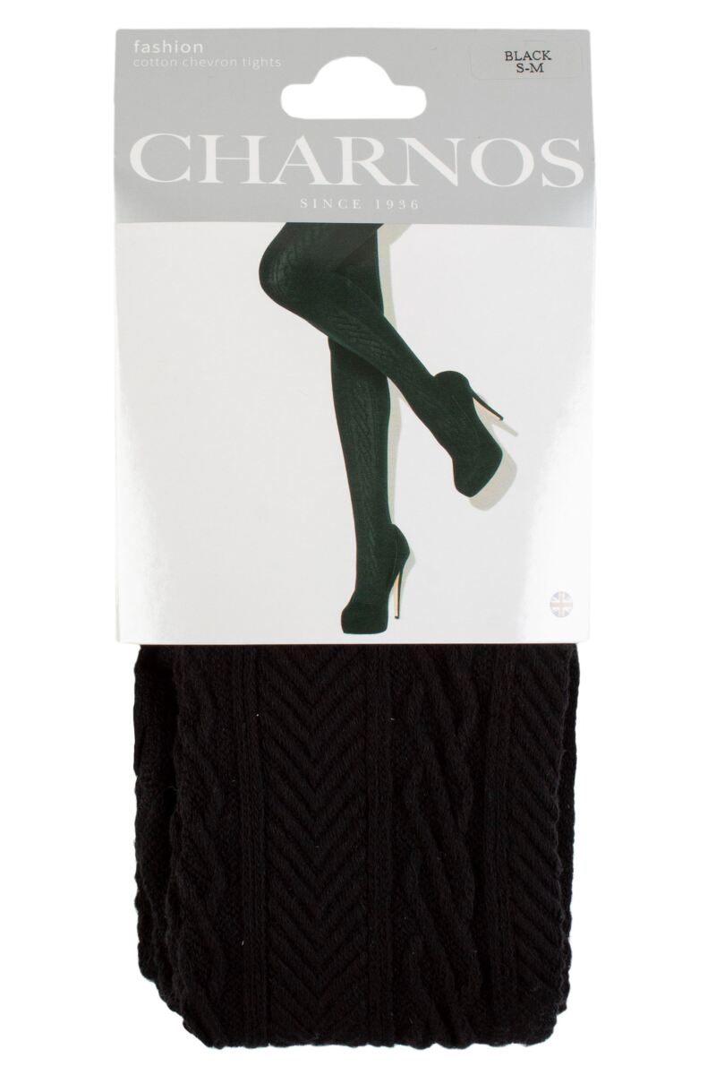 Ladies 1 Pair Charnos Cotton Chevron Tights from SockShop