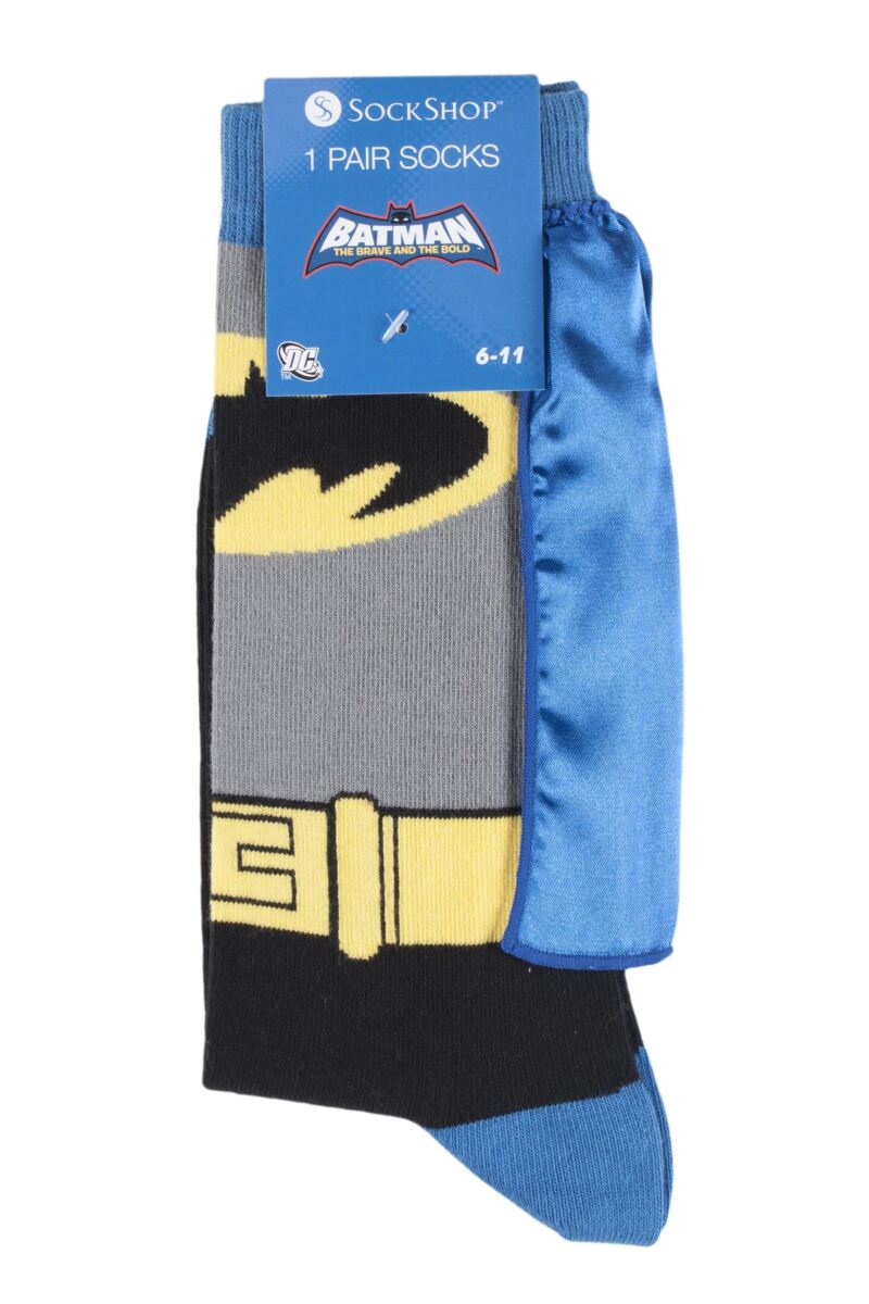 Mens 1 Pair SOCKSHOP Batman Cape Socks From SOCKSHOP