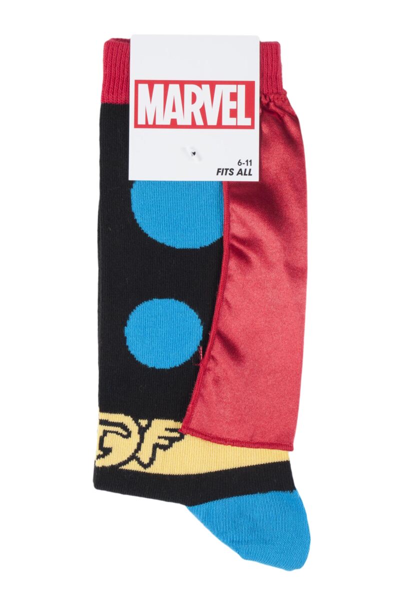 Mens SOCKSHOP Marvel Thor Cape Cotton Socks
