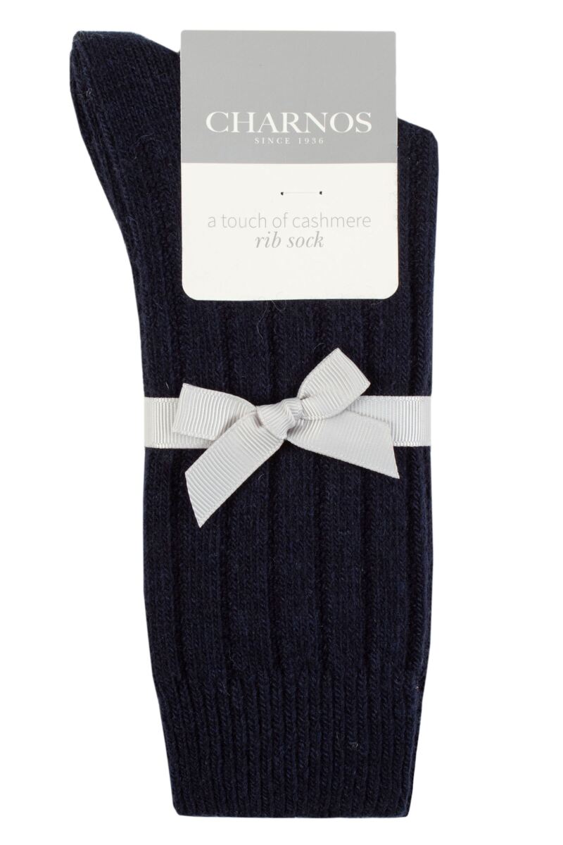 Ladies 1 Pair Charnos Cashmere Ribbed Socks from SockShop