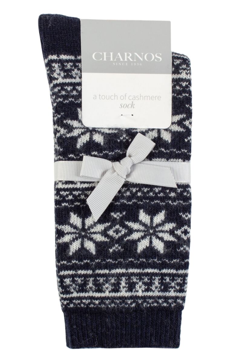 Ladies 1 Pair Charnos Cashmere Fairisle Socks from SockShop
