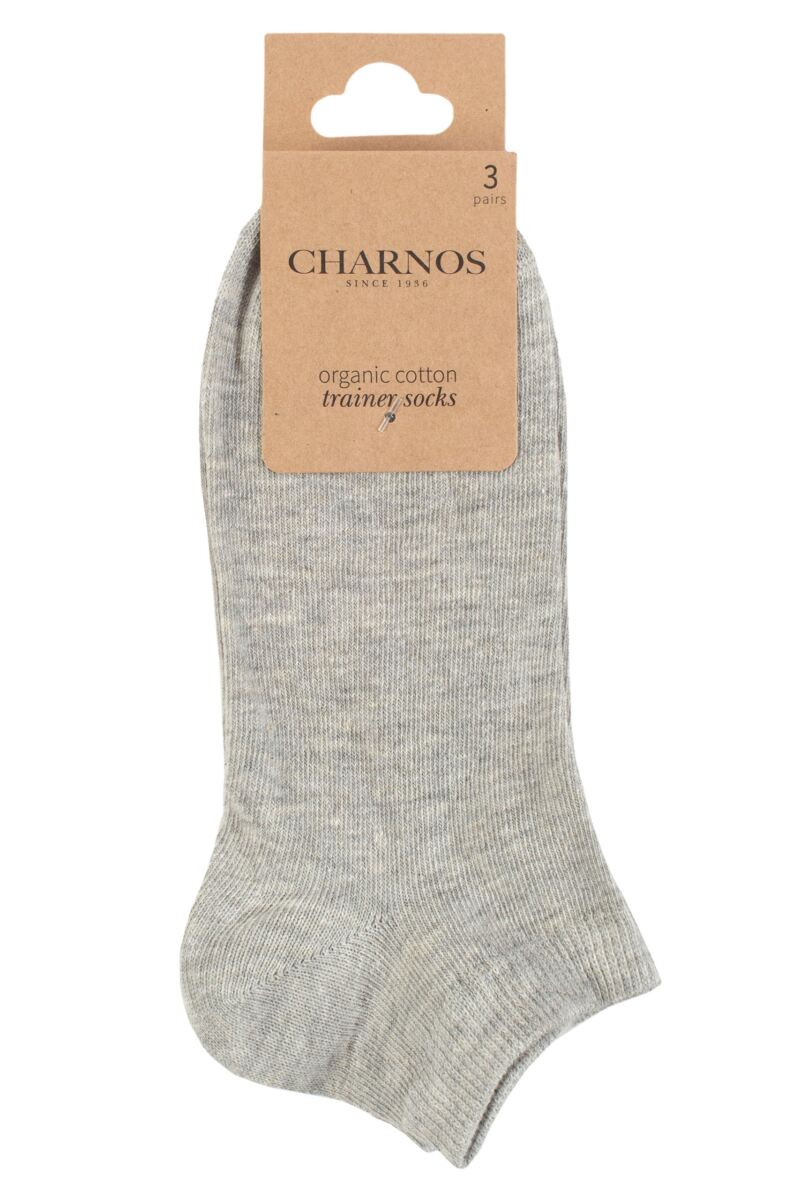 Ladies 3 Pair Charnos Organic Cotton Trainer Socks from SockShop