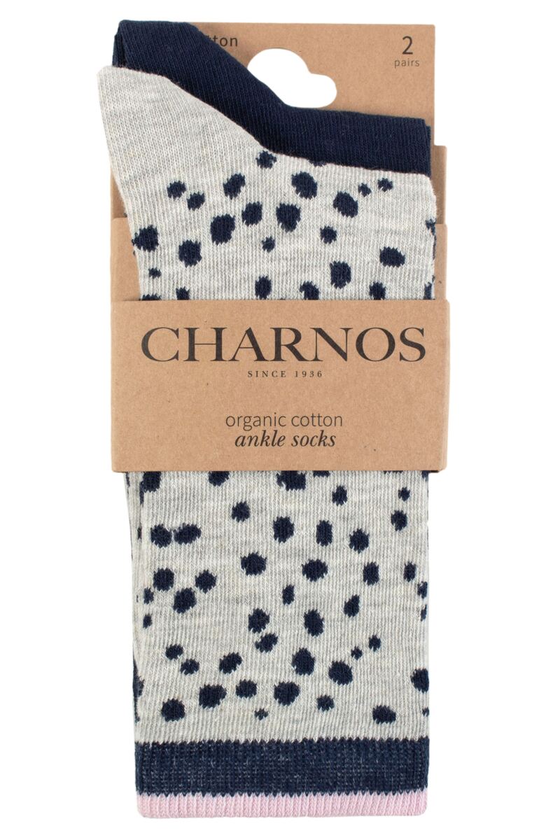 Ladies 2 Pair Charnos Organic Cotton Animal Print Socks from SockShop