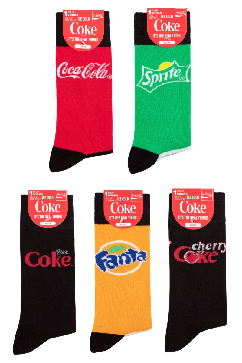 Coca-Cola, Diet Coke, Fanta, Sprite and Cherry Coke Socks