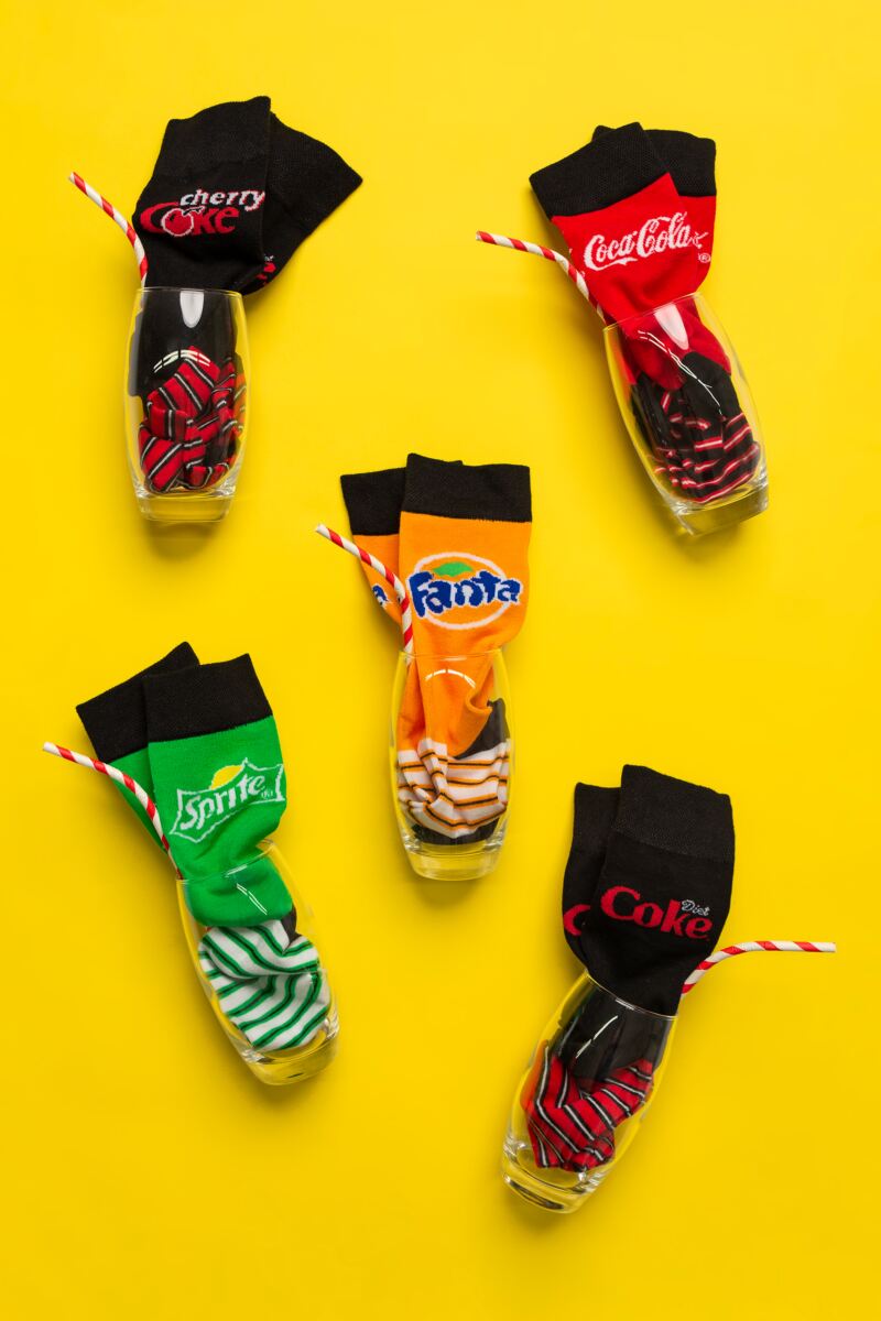 Coca-Cola, Diet Coke, Fanta, Sprite and Cherry Coke Socks
