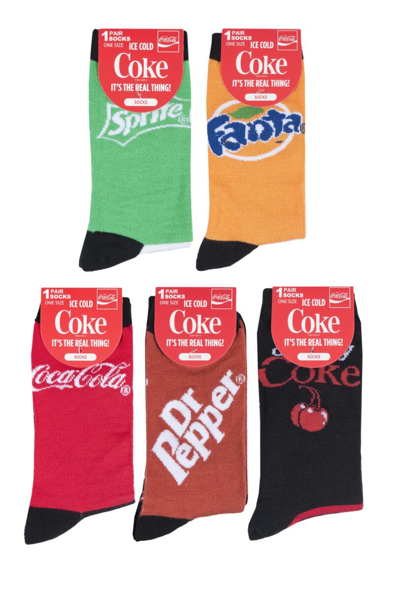 Coca-Cola, Dr Pepper, Fanta, Sprite and Cherry Coke Socks