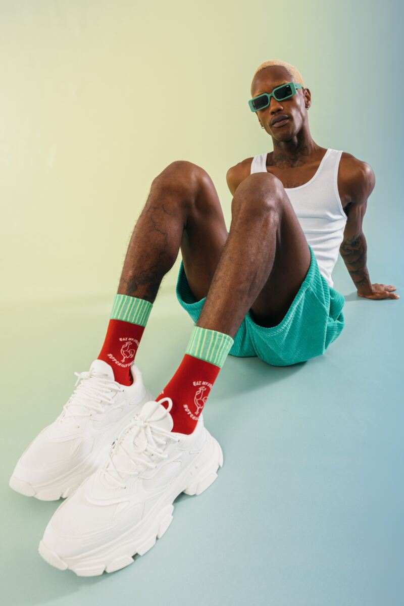 EAT MY SOCKS 1 Pair Hot Sauce Sriracha Cotton Socks from SockShop