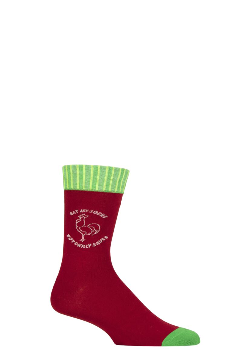 EAT MY SOCKS 1 Pair Hot Sauce Sriracha Cotton Socks from SockShop