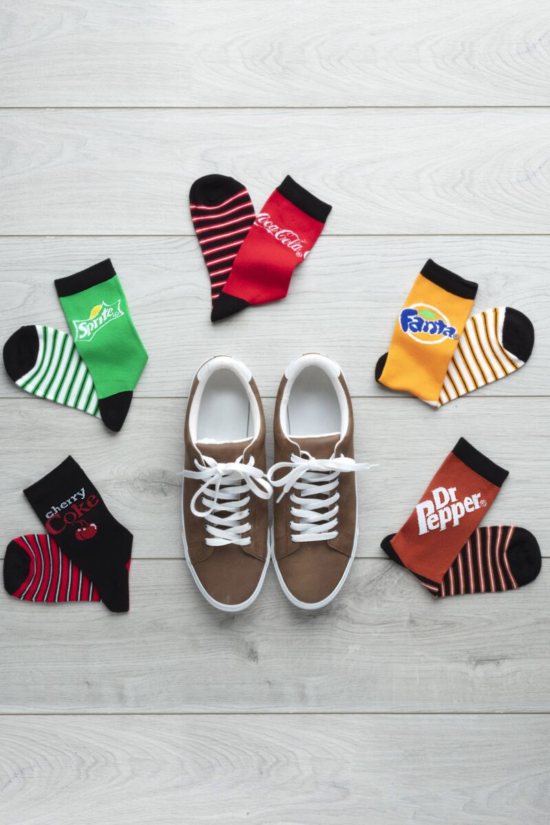 Coca-Cola, Dr Pepper, Fanta, Sprite and Cherry Coke Socks