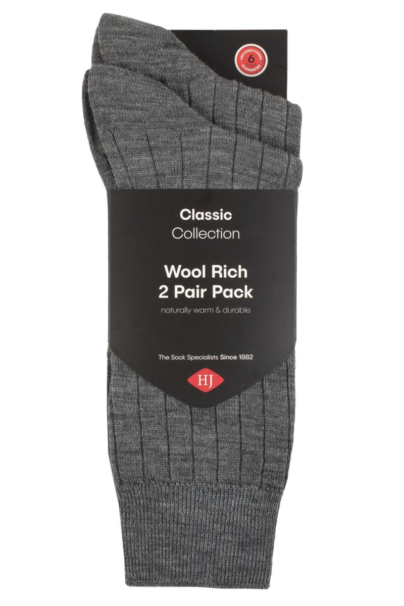 Mens 2 Pair HJ Hall Wool Rich Socks