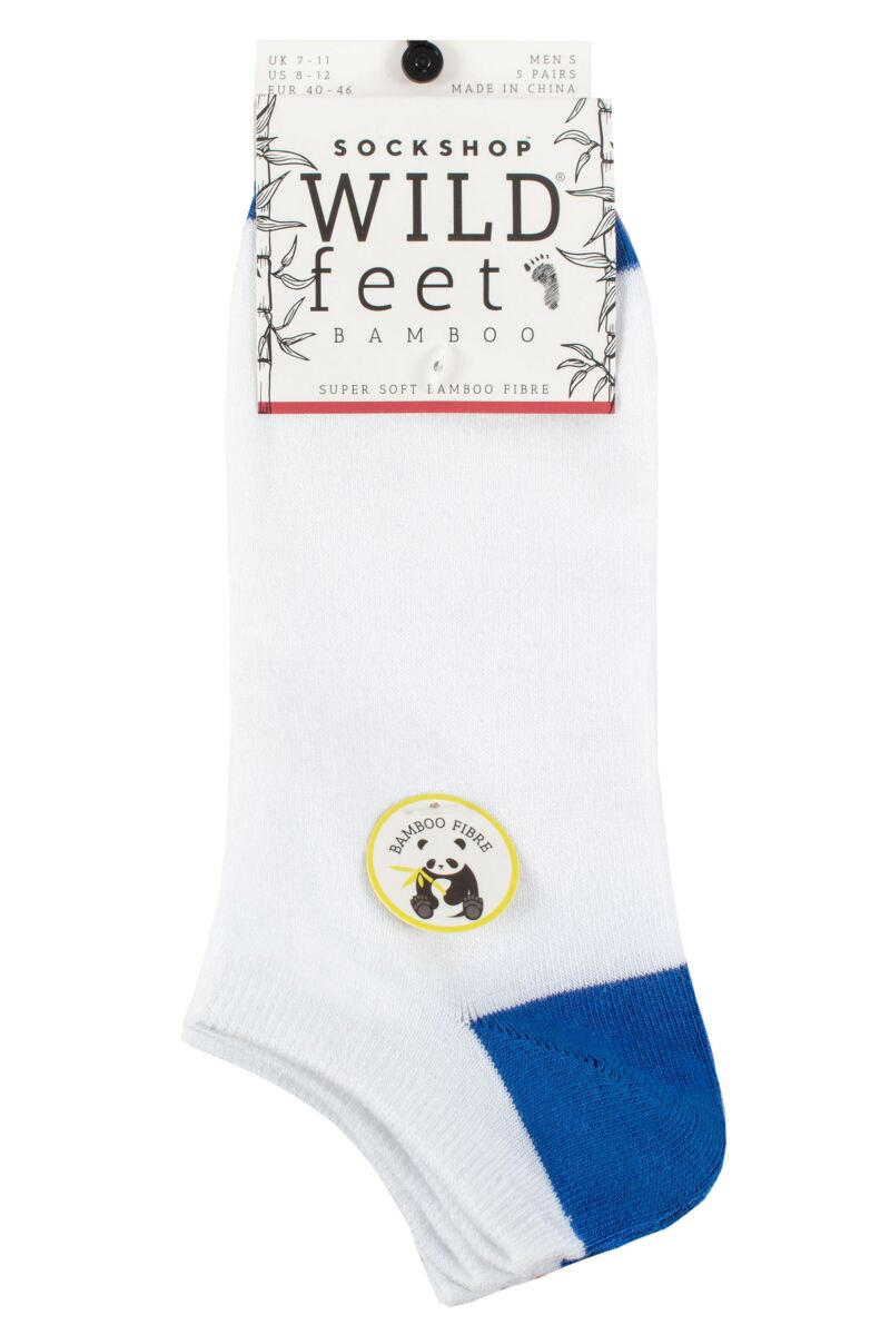 Mens 5 Pair SOCKSHOP Wild Feet Bamboo Trainer Socks from SockShop