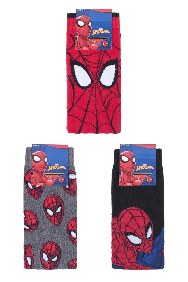 Mens and Ladies SOCKSHOP 3 Pair Marvel Spider-Man Cotton Socks from ...