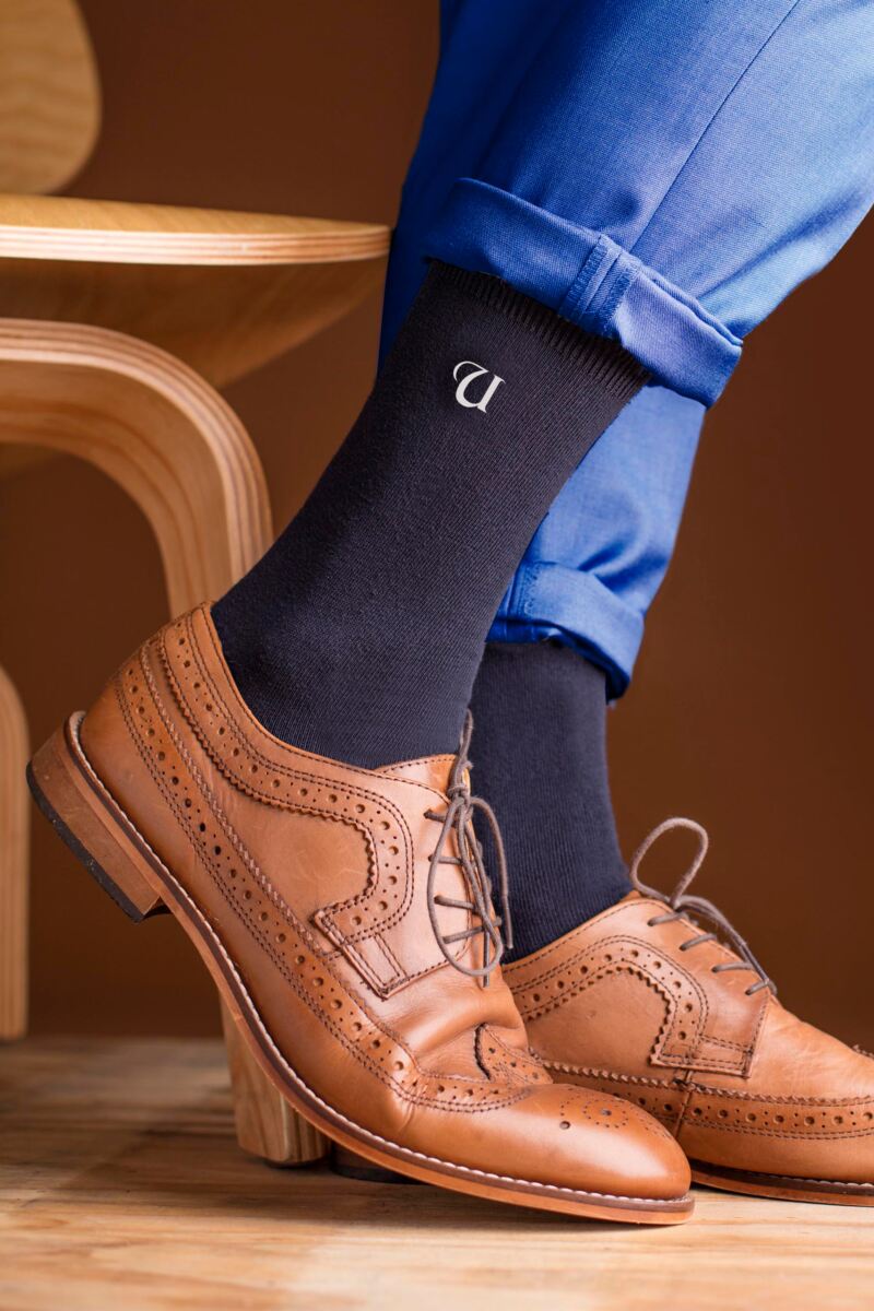 SOCKSHOP New Individual Embroidered Initial Socks - U-Z