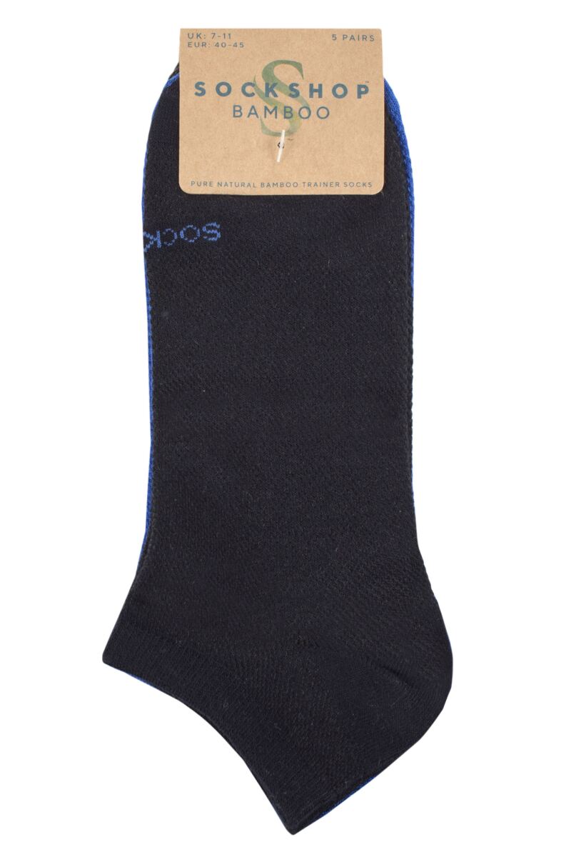 Mens 5 Pair SOCKSHOP Bamboo Mesh Trainer Socks from SockShop