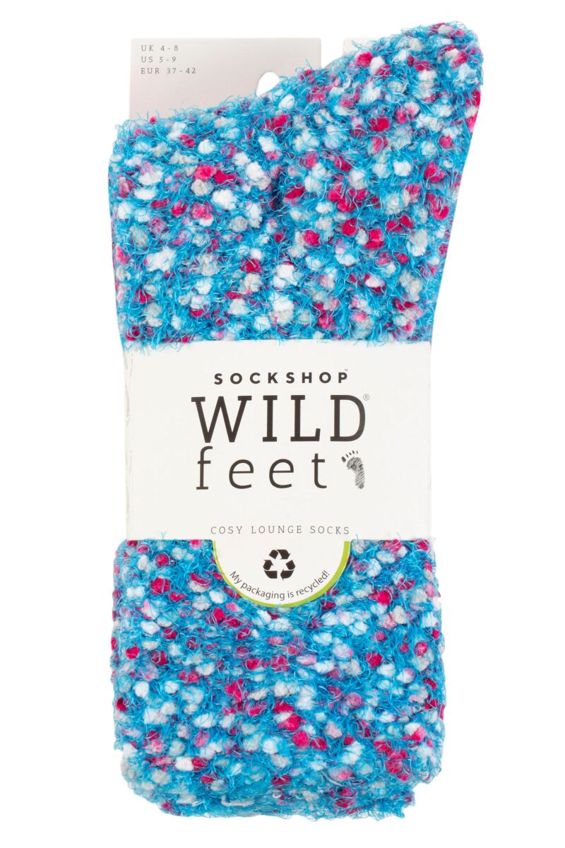 Ladies 2 Pair SOCKSHOP Wildfeet Popcorn Cosy Lounge Socks from SOCKSHOP