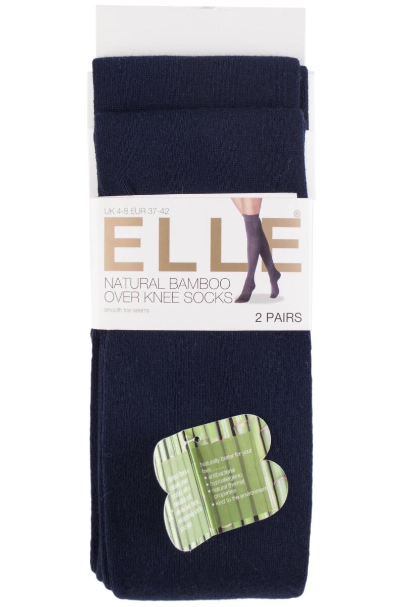 Ladies Elle Plain Bamboo Over The Knee Socks | SOCKSHOP
