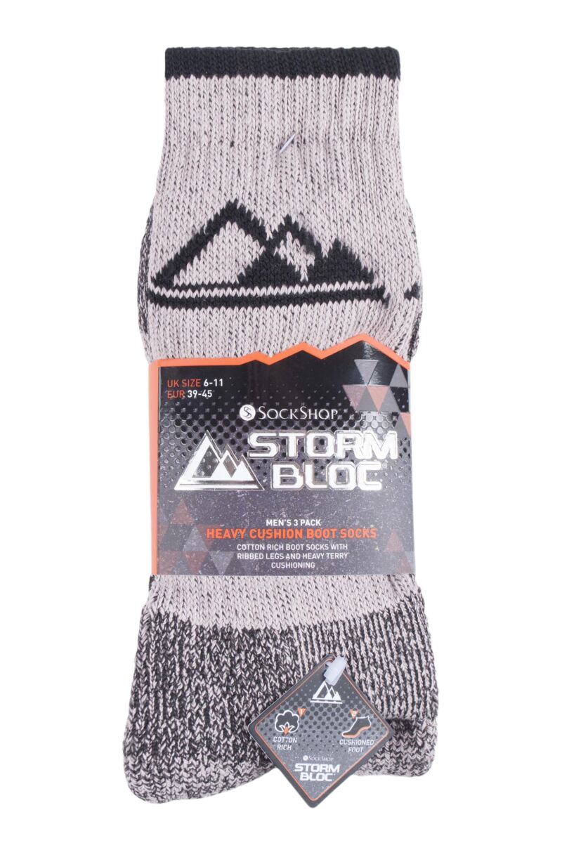 Mens 3 Pair Storm Bloc Luxury Boot Socks from SOCKSHOP
