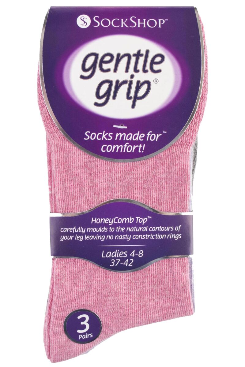Ladies Gentle Grip Sammy Plain Cotton Socks | SockShop