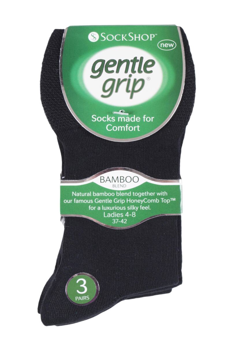 Ladies Gentle Grip Plain Bamboo Socks from SOCKSHOP