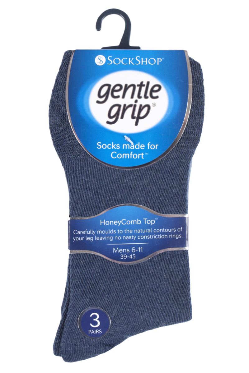 Mens Gentle Grip Plain Cotton Socks from SOCKSHOP