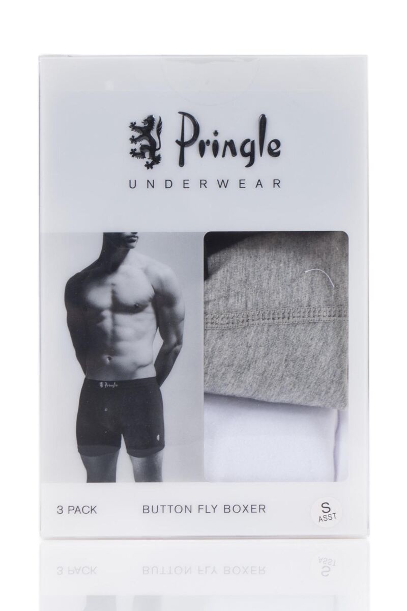 Pringle Button Front Cotton Boxer Shorts | SOCKSHOP