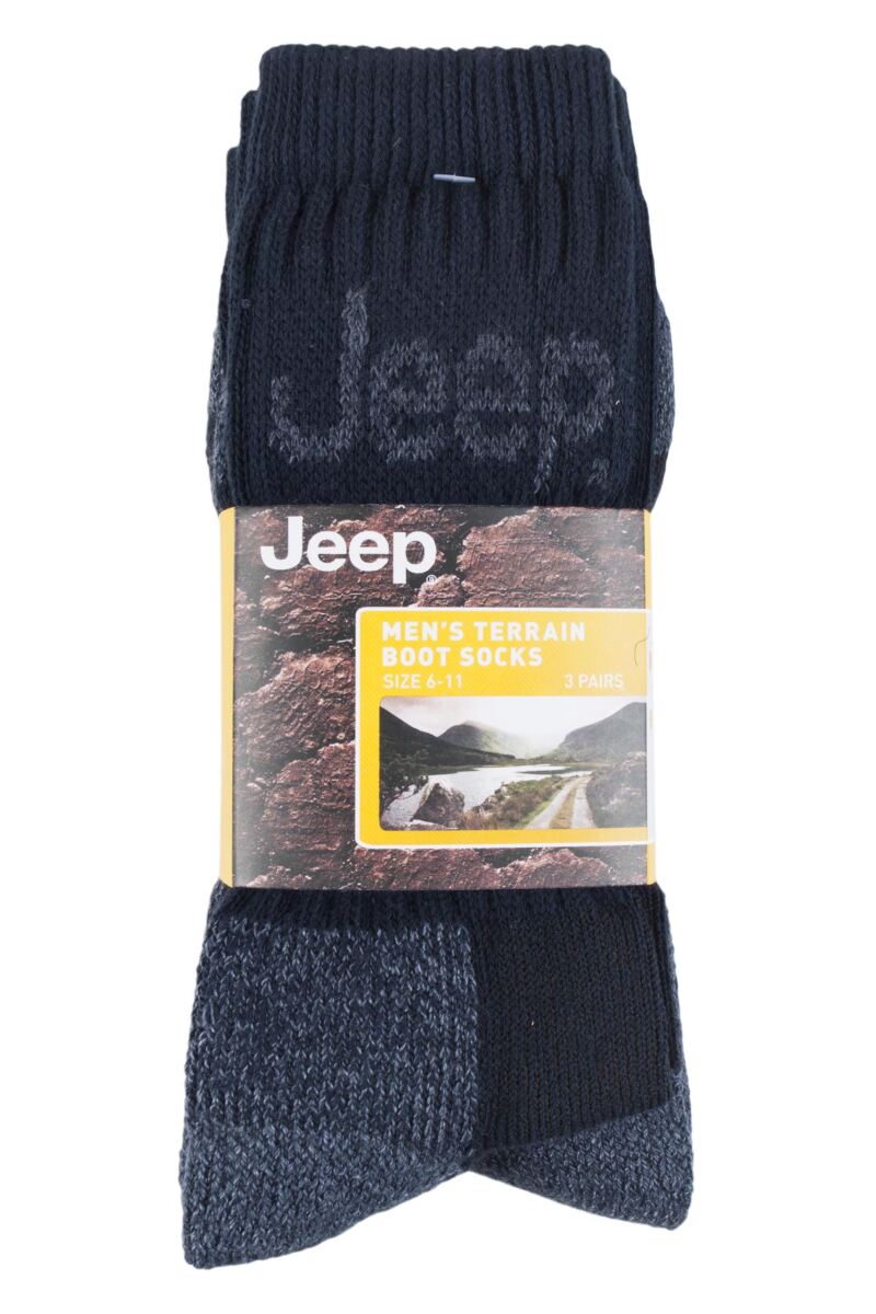 Mens 3 Pair Jeep Luxury Terrain Socks from SockShop