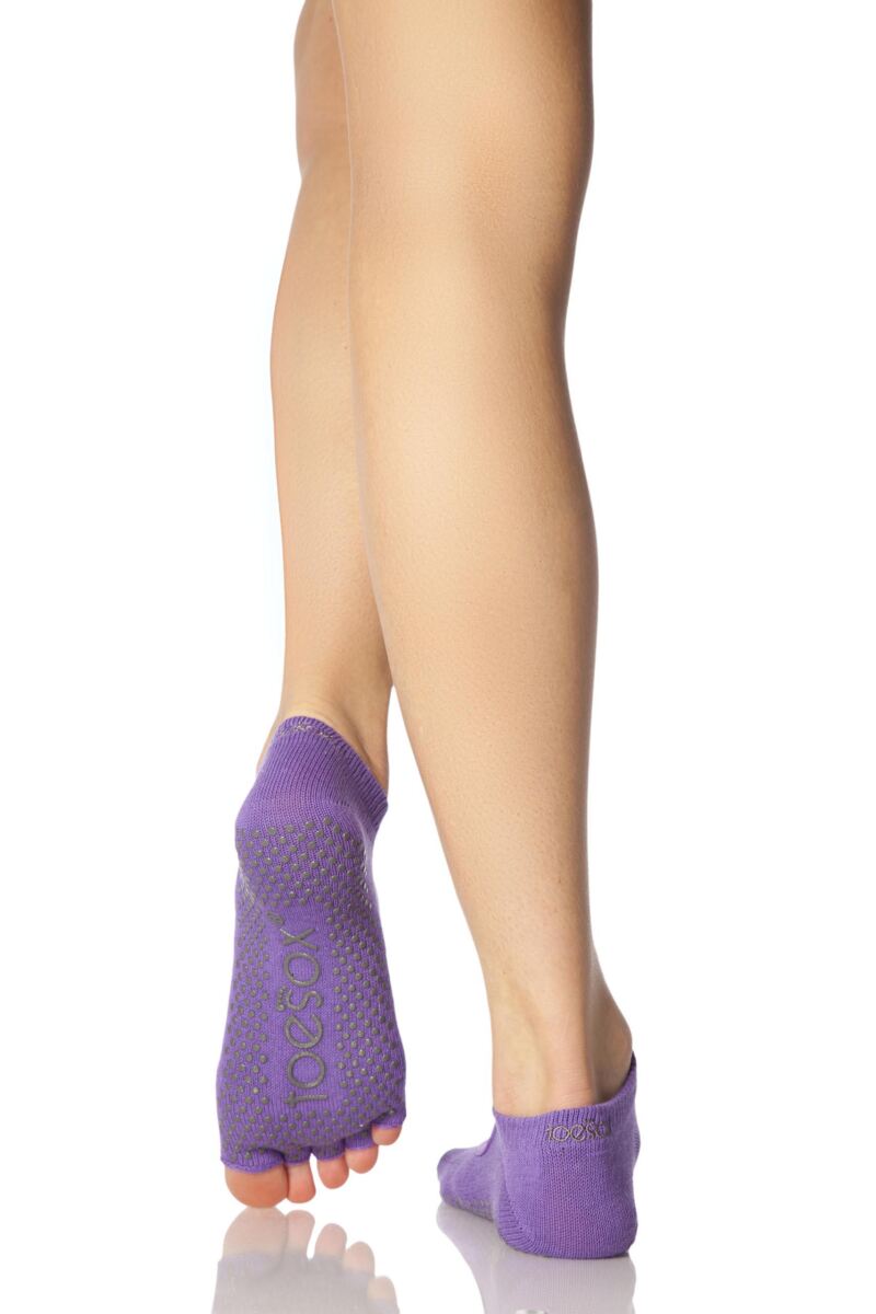 ToeSox Bella Half Toe Organic Cotton Open Front Yoga Socks