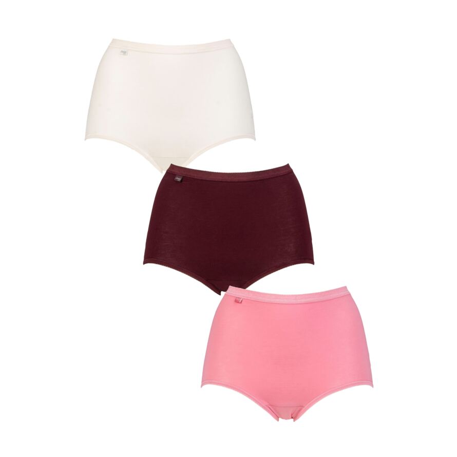 Ladies 3 Pair Sloggi Basic Maxi Briefs In 3 Colours From SOCKSHOP