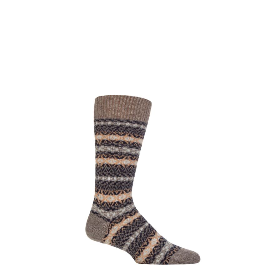 Mens 1 Pair Pantherella Bradstock 85% Cashmere Traditional Fair Isle ...